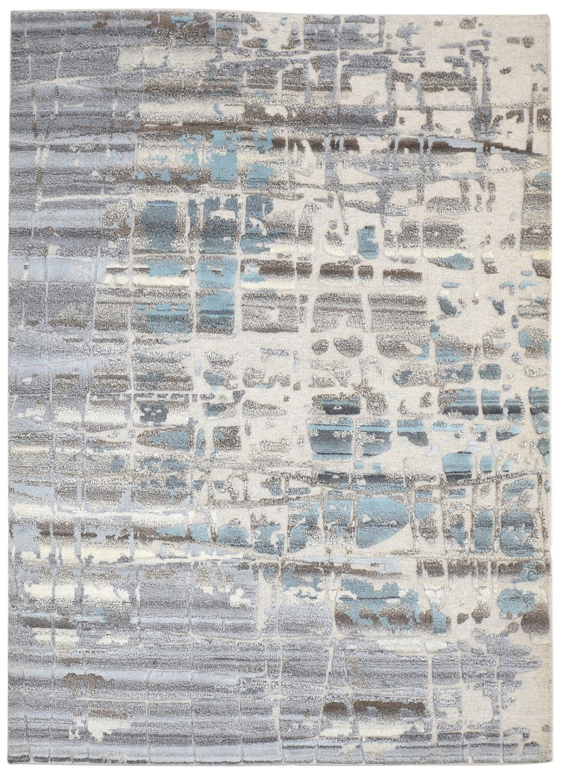 Sand Wool Rug 5' X 7' Modern Hand Knotted Scandinavian Abstract Room S