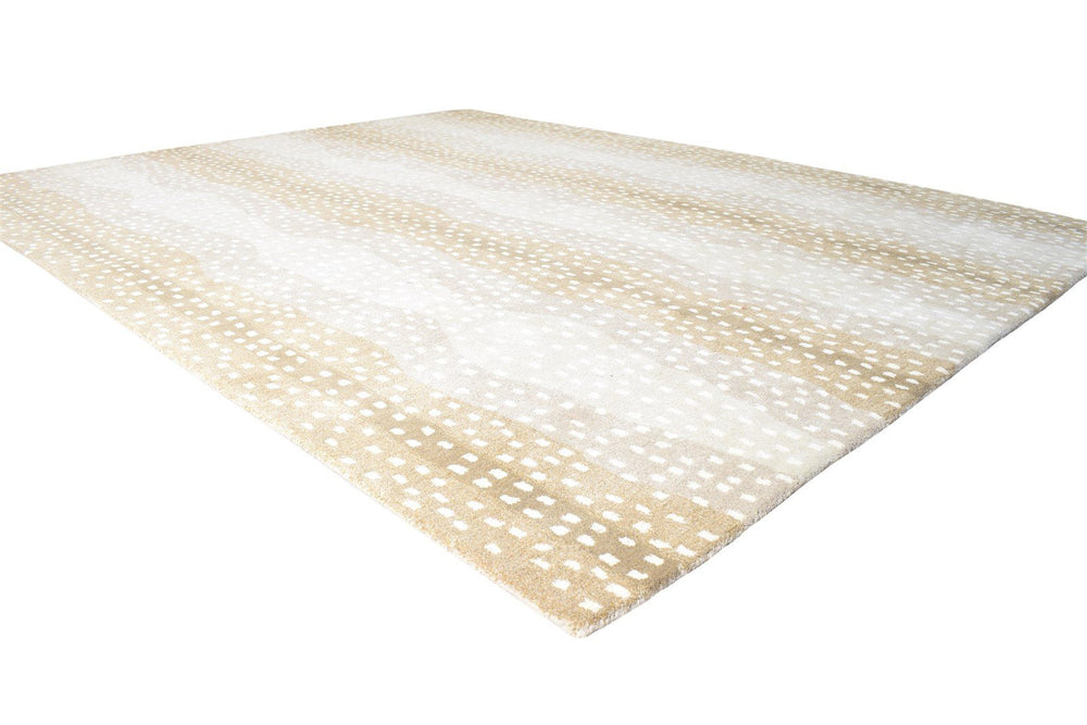 Antelope Rug Handmade Wool Animal Print Beige