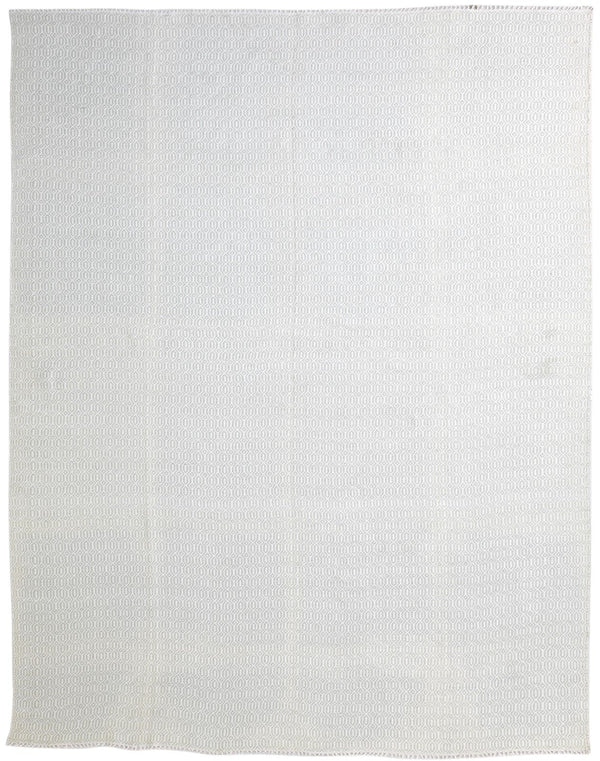 Wool Grey Rug 8' X 10' Modern Dhurrie Scandinavian Nordic Large Carpet