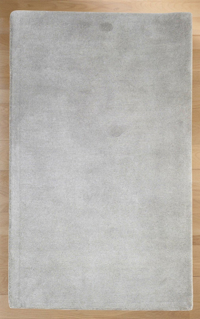 Solid Gray Area Rug for Bedroom, Modern Wool Rug for Living Room Baxte