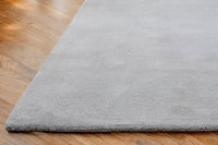 Solid Gray Area Rug for Bedroom, Modern Wool Rug for Living Room Baxte